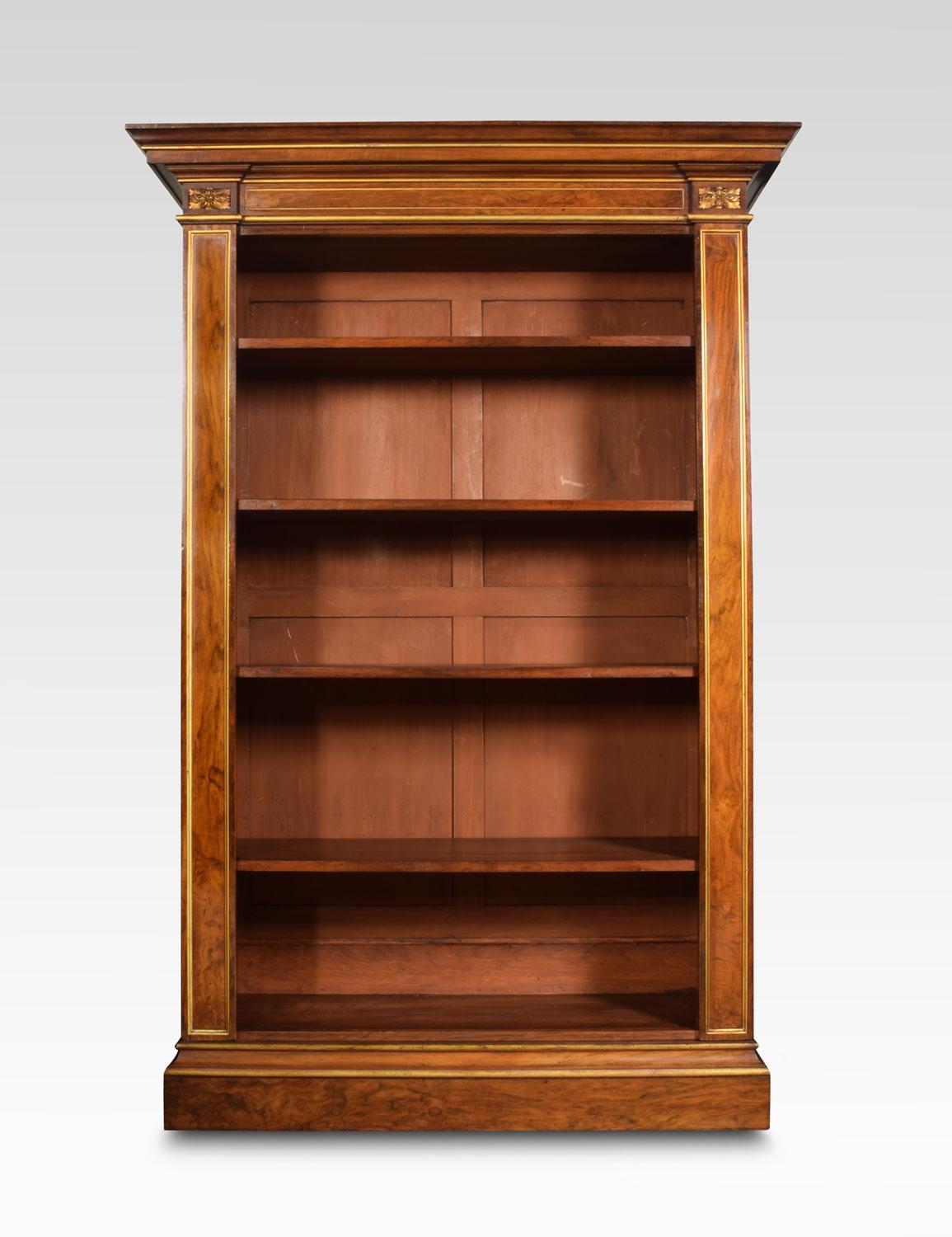 Tall Walnut Open Bookcase at 1stDibs