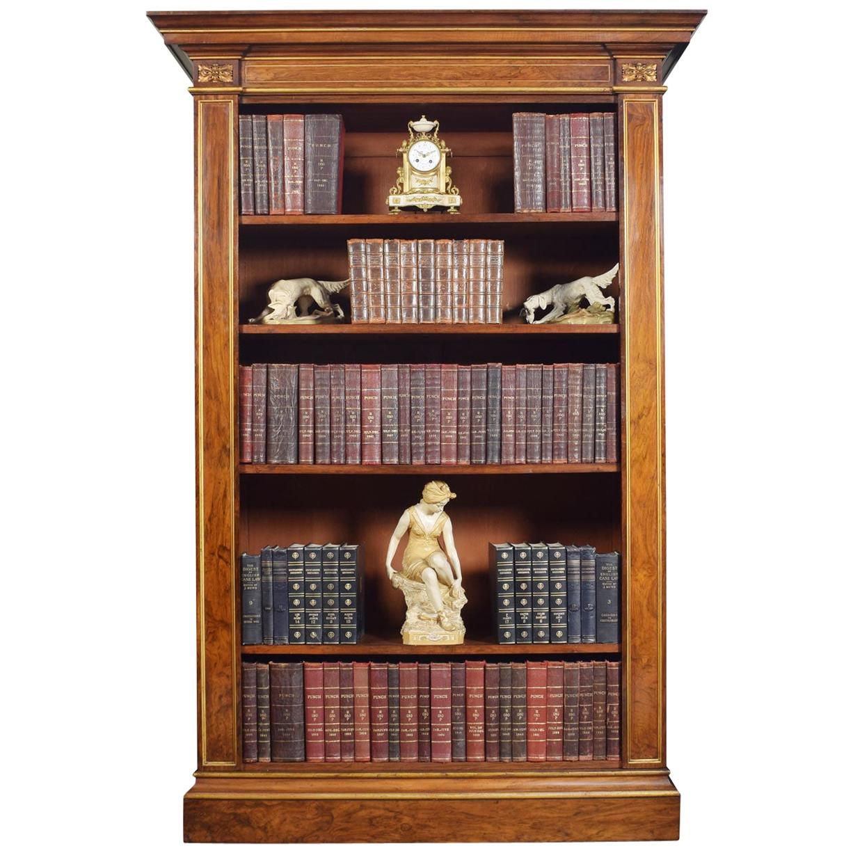 Tall Walnut Open Bookcase at 1stDibs