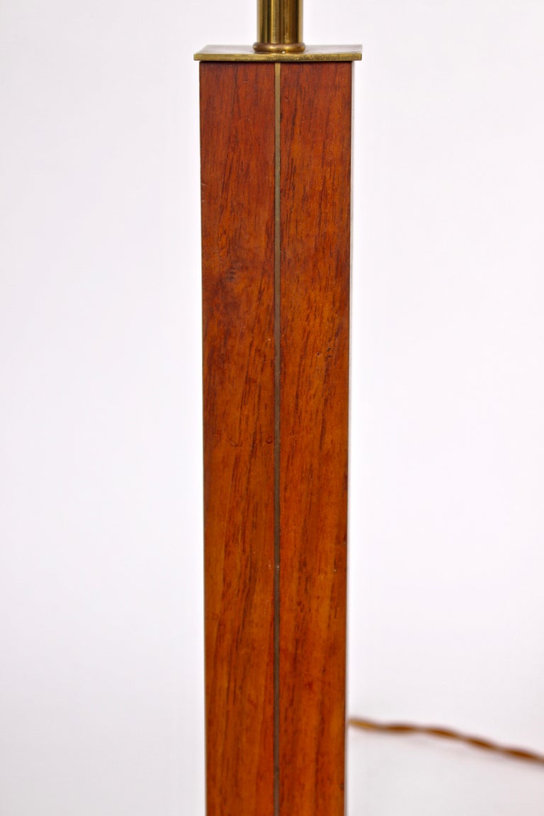 Tall Walter Von Nessen, Nessen Studios Inlaid Brass Walnut "Tower ...