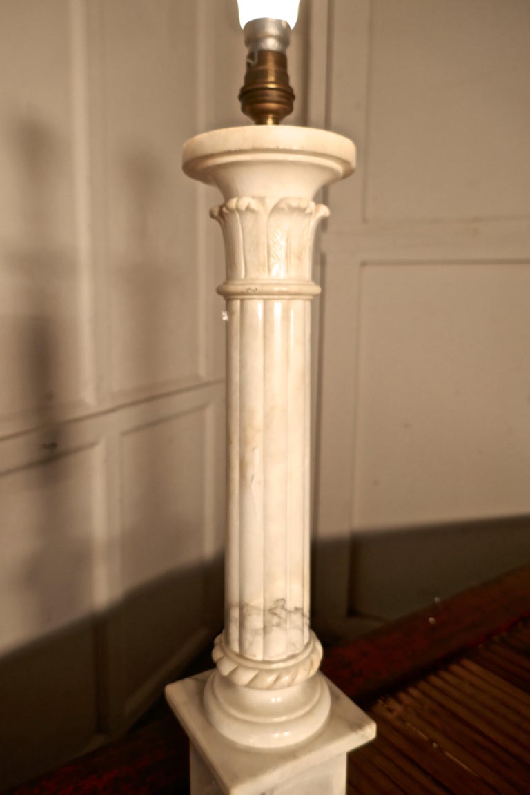 Large White Marble Corinthian Column Table Lamp For Sale at 1stDibs ...