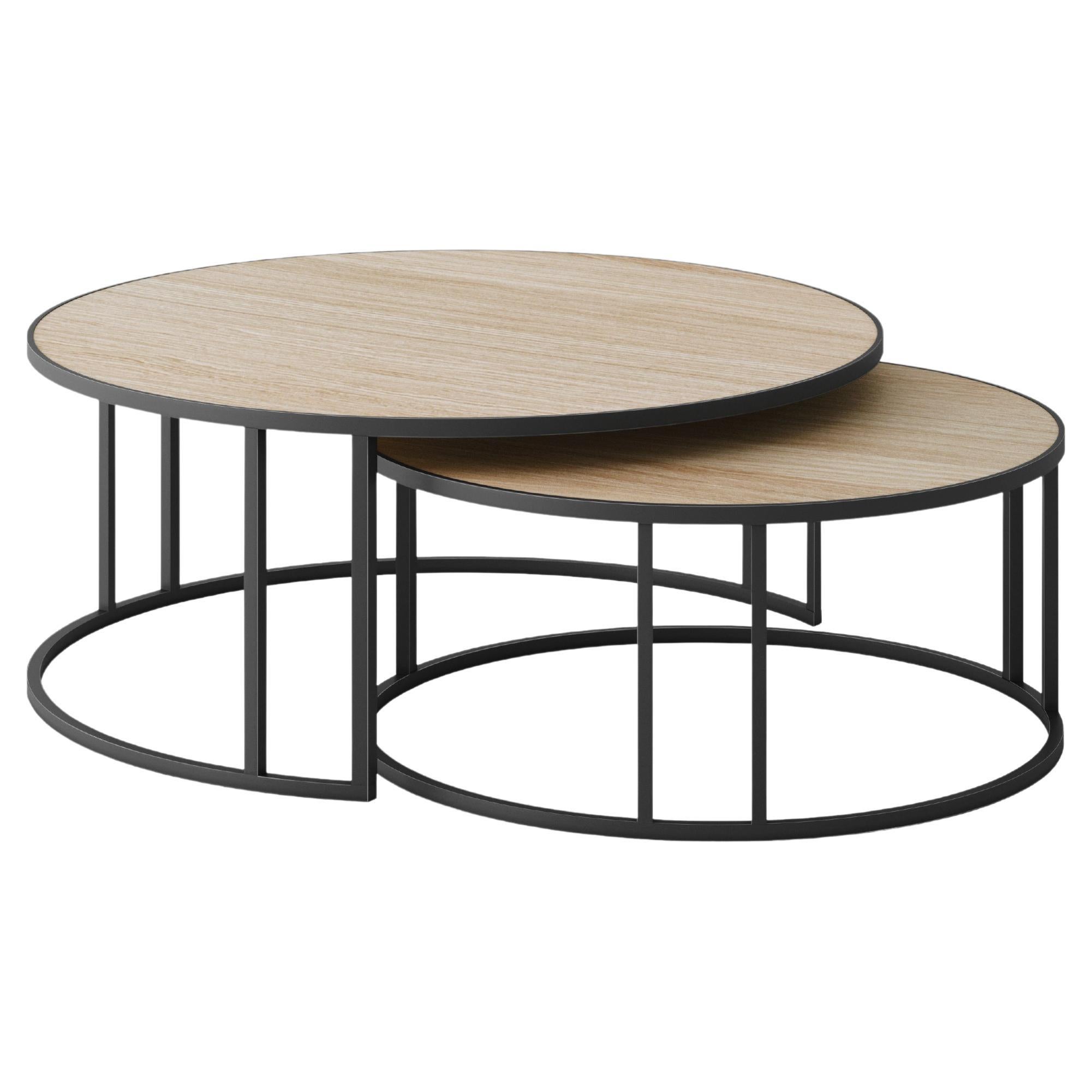 Tall Wood Round Coffee Table For Sale at 1stDibs