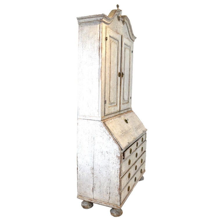 Tall Writing Desk or Secretaire, Swedish, 19th Century For Sale at 1stDibs