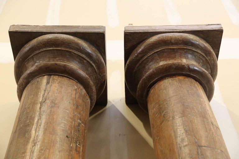 Tall Vintage Wooden Load Bearing Columns For Sale at 1stDibs