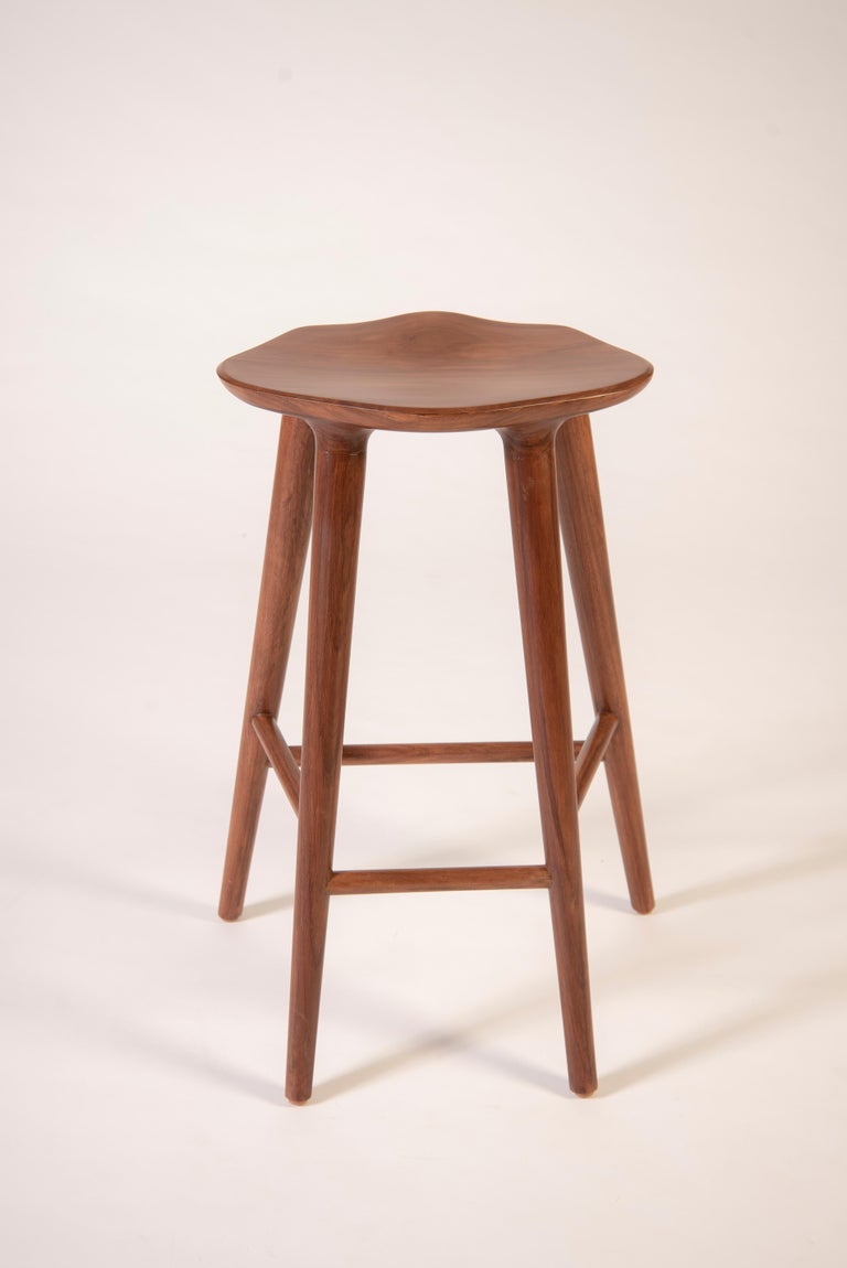 Tam Counter Stool 4 Legs, Tzalam Wood For Sale at 1stDibs