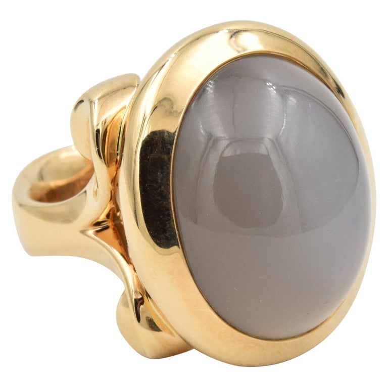 Tamara Comolli Hippie Glam Ring Grey Moonstone in 18 Karat Gold, R-HG-s ...
