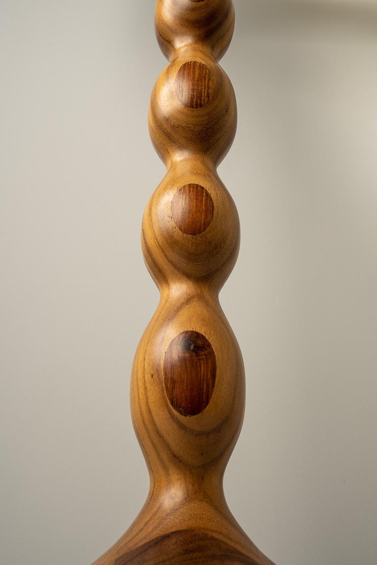 Tamarindo Floor Lamp Im W/Twisted Parota Wood, Fiberglass Shade, Made ...