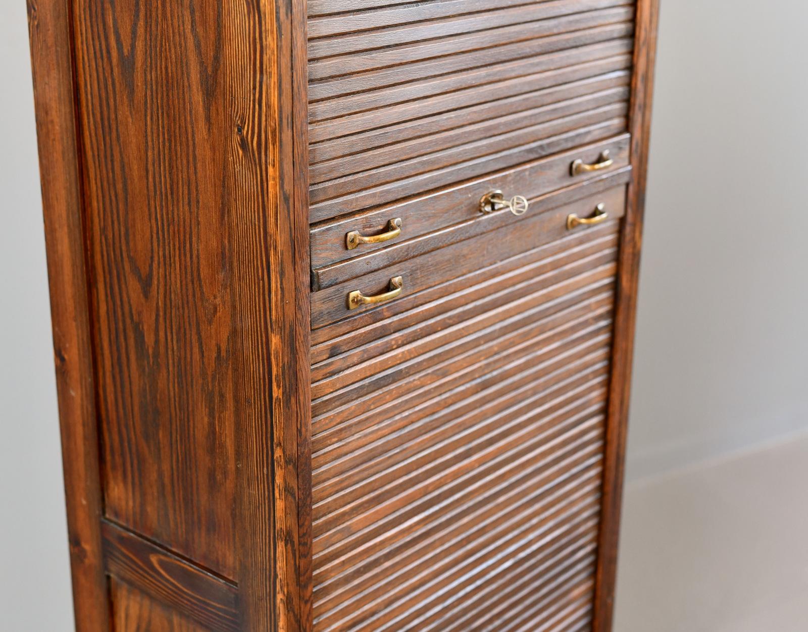 Tambour Front Cabinet By Mabou Circa 1920s For Sale at 1stDibs
