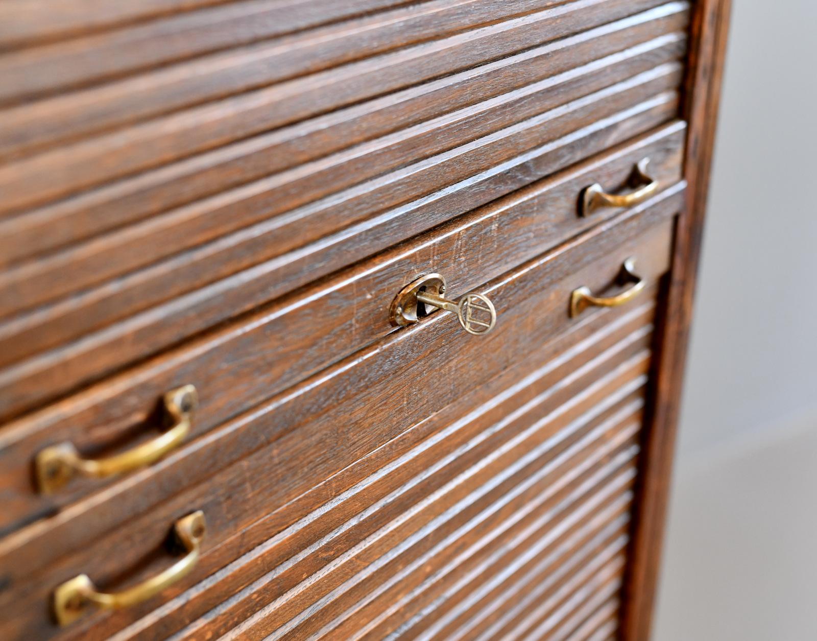 Tambour Front Cabinet By Mabou Circa 1920s For Sale at 1stDibs