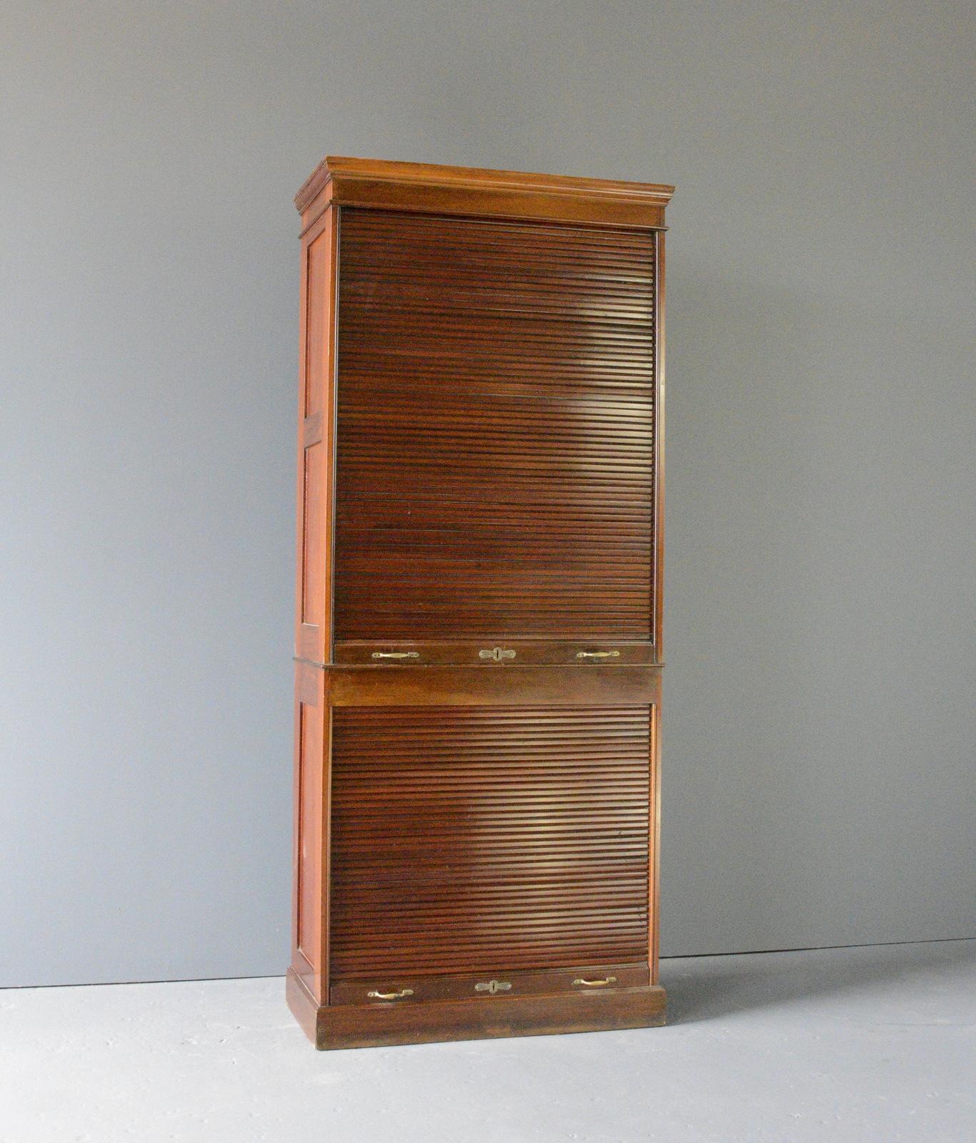 Tambour Fronted Cabinet circa 1920s For Sale at 1stDibs
