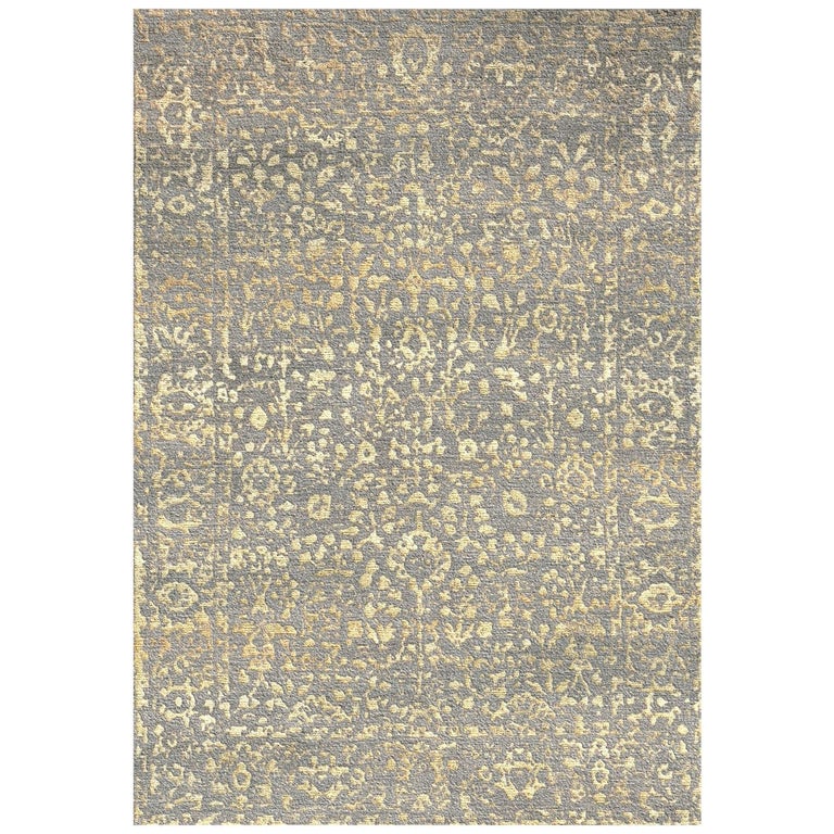 Tan and Grey Wool and Silk Rug from Modern Persian Collection by ...