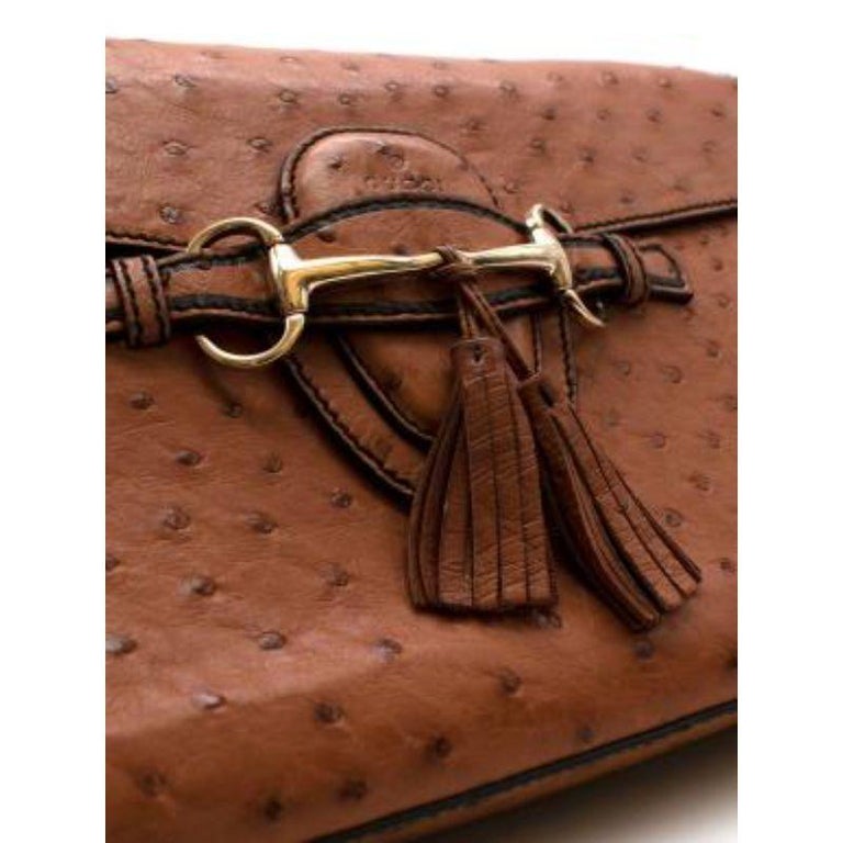 Tan Ostrich Leather Emily Bag For Sale at 1stDibs