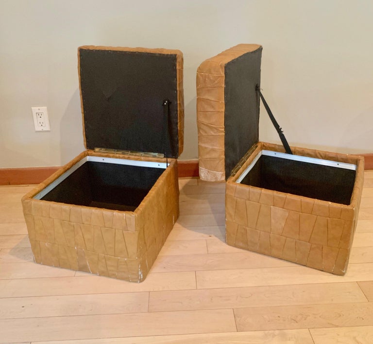 De Sede Patchwork Leather Storage Ottomans For Sale at 1stDibs