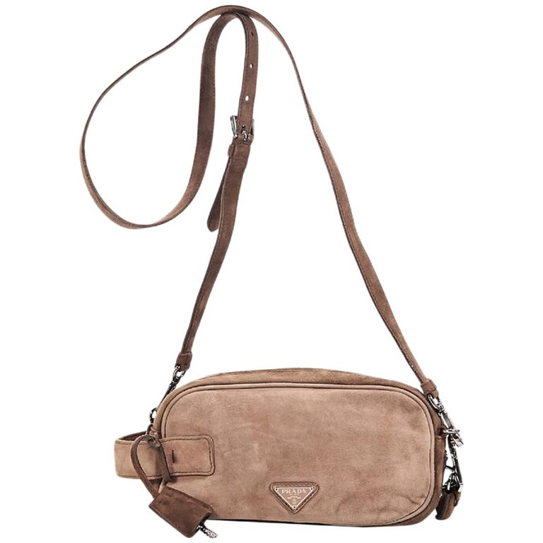 Tan Prada Suede Scamosciato Crossbody Bag For Sale at 1stDibs | prada ...