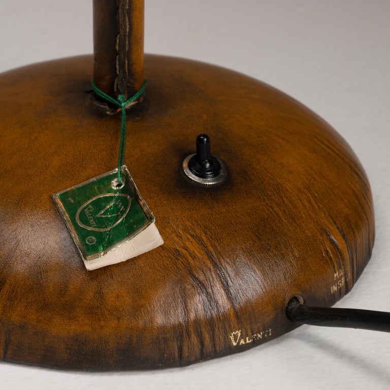 Tan Leather Table Lamps by Valenti For Sale at 1stDibs