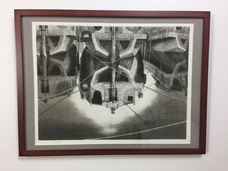 Tanaka Ryohei Large Etching "Barge Reflection" at 1stDibs | tanaka ...