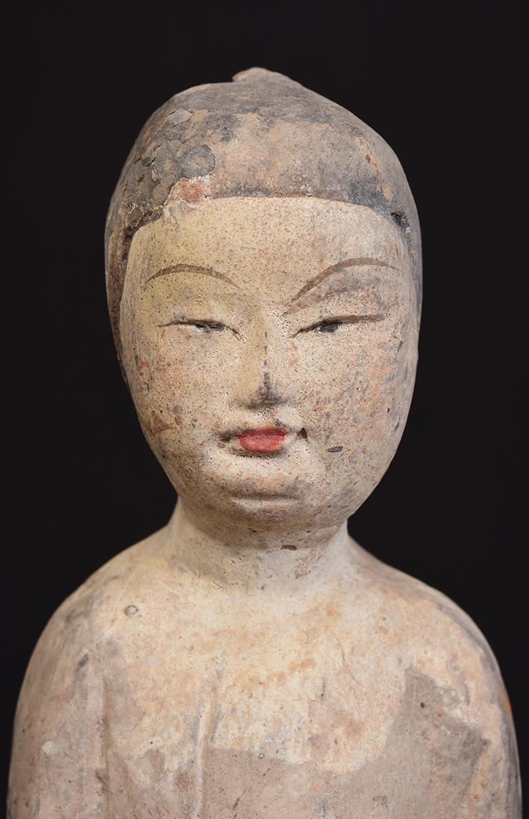 Tang Dynasty, Antique Chinese Painted Pottery Horse and Court Lady For ...
