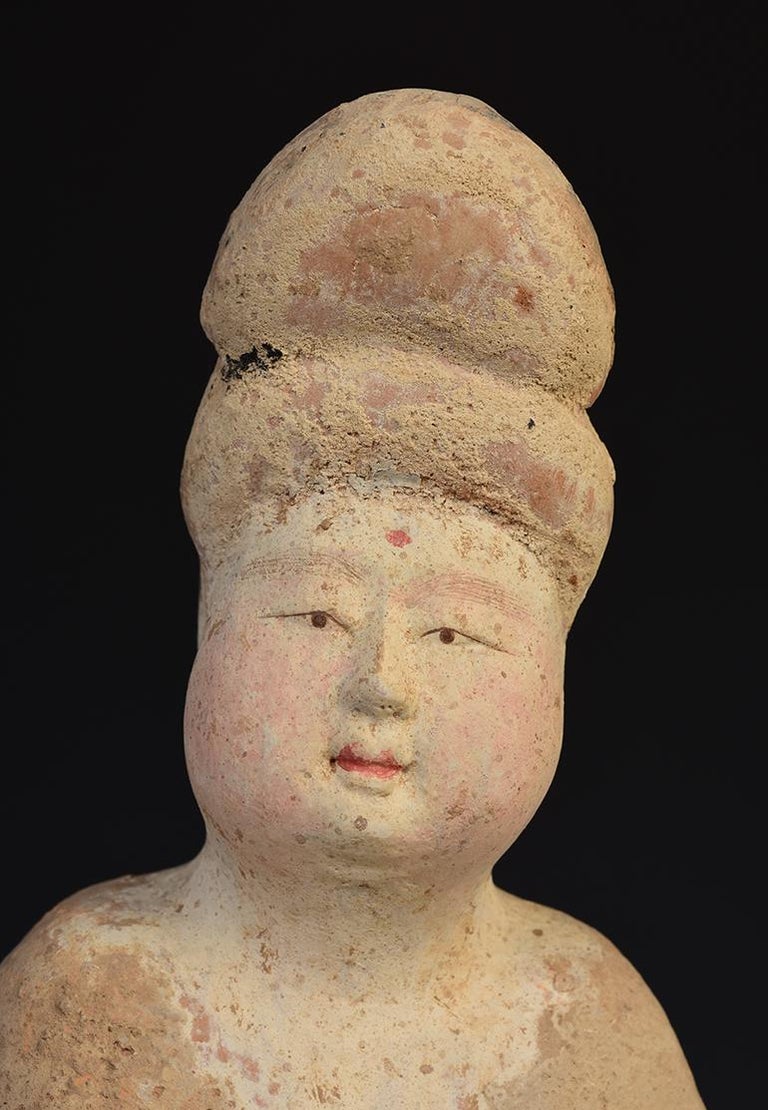Tang Dynasty, Chinese Painted Pottery Fat Lady For Sale at 1stDibs ...
