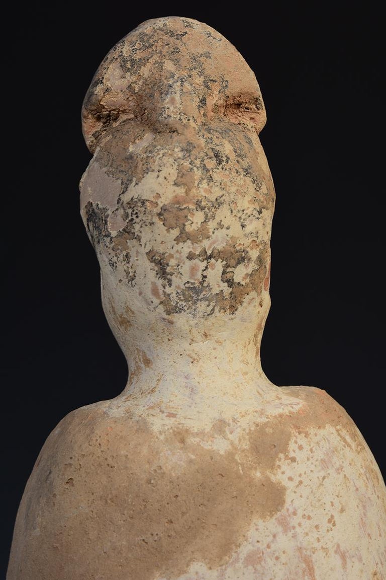 Tang Dynasty, Chinese Painted Pottery Fat Lady For Sale at 1stDibs ...