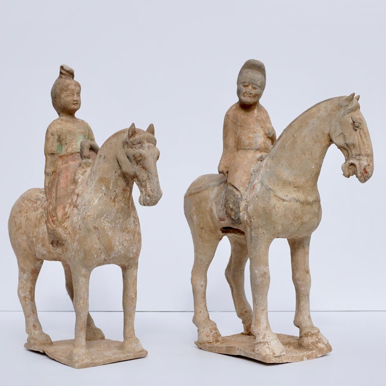 Tang Dynasty Male and Female Horse and Riders For Sale at 1stDibs