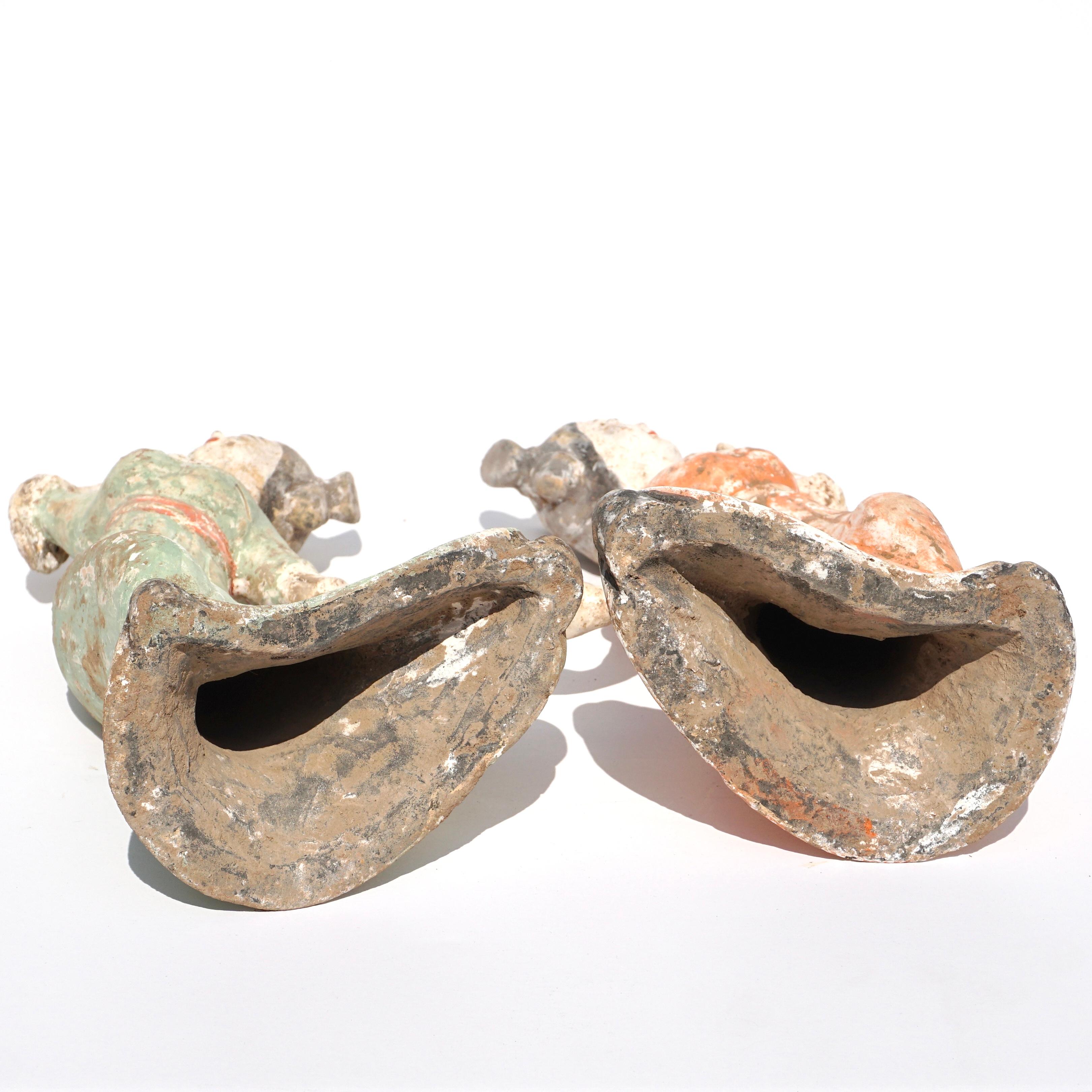 Tang Dynasty Polychromed Tomb Pottery Figures Dancing For Sale at ...
