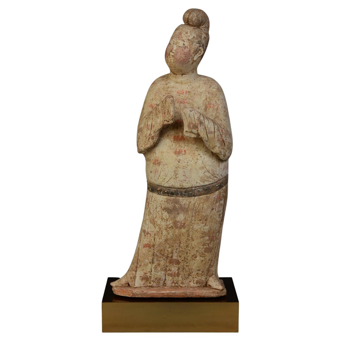 Tang Dynasty, Superb Antique Chinese Pottery Standing Court Man with ...