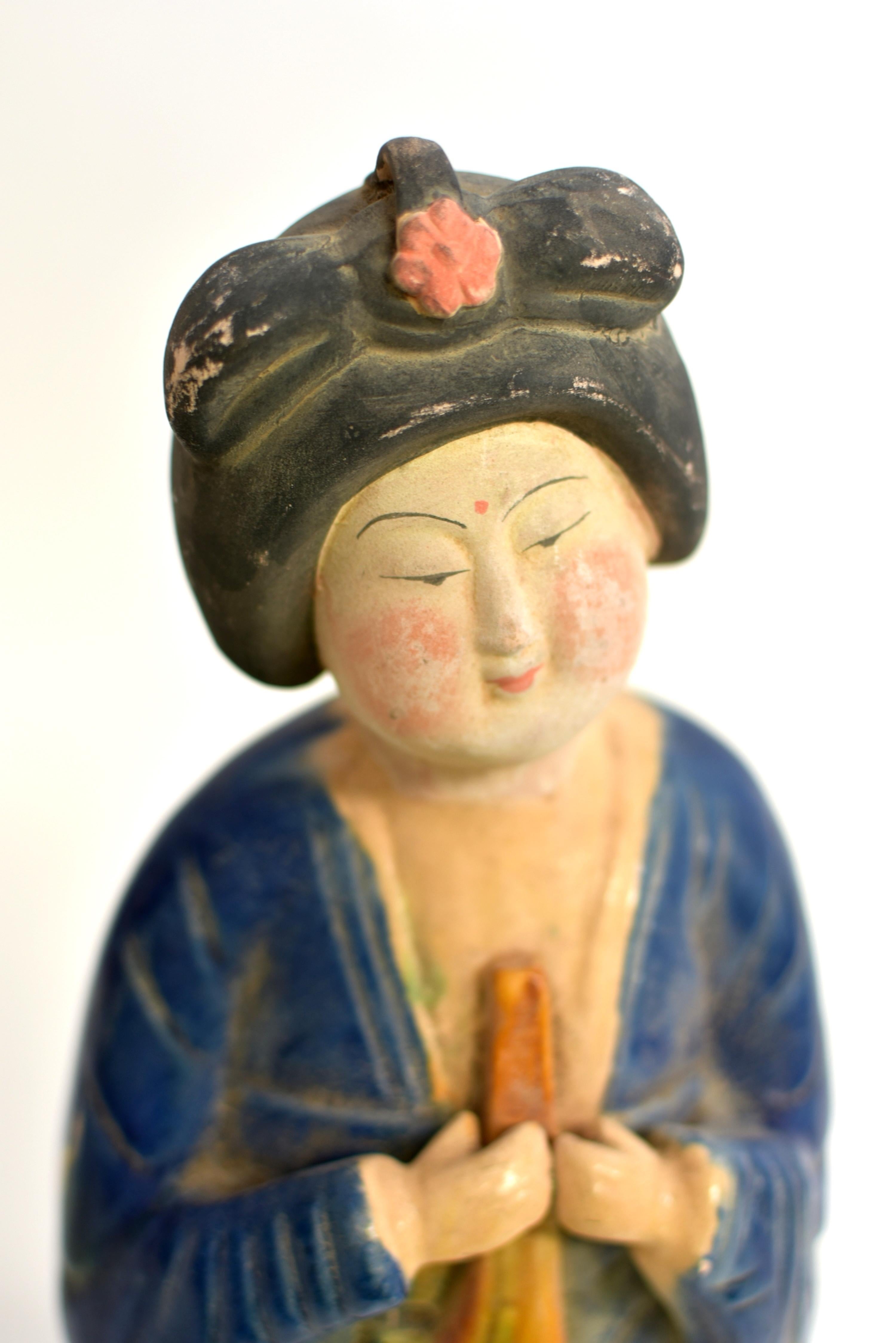 Tang Style Chinese Court Lady in Blue Dress For Sale at 1stDibs