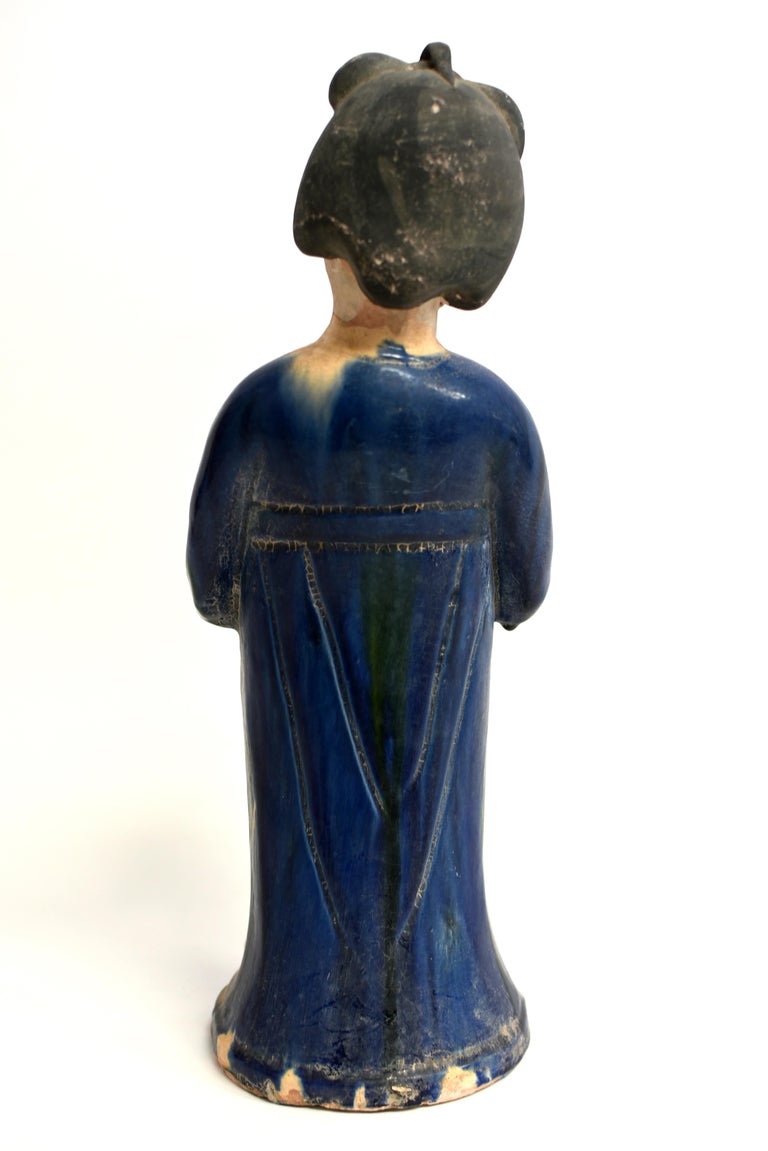 Tang Style Chinese Court Lady in Blue Dress For Sale at 1stDibs