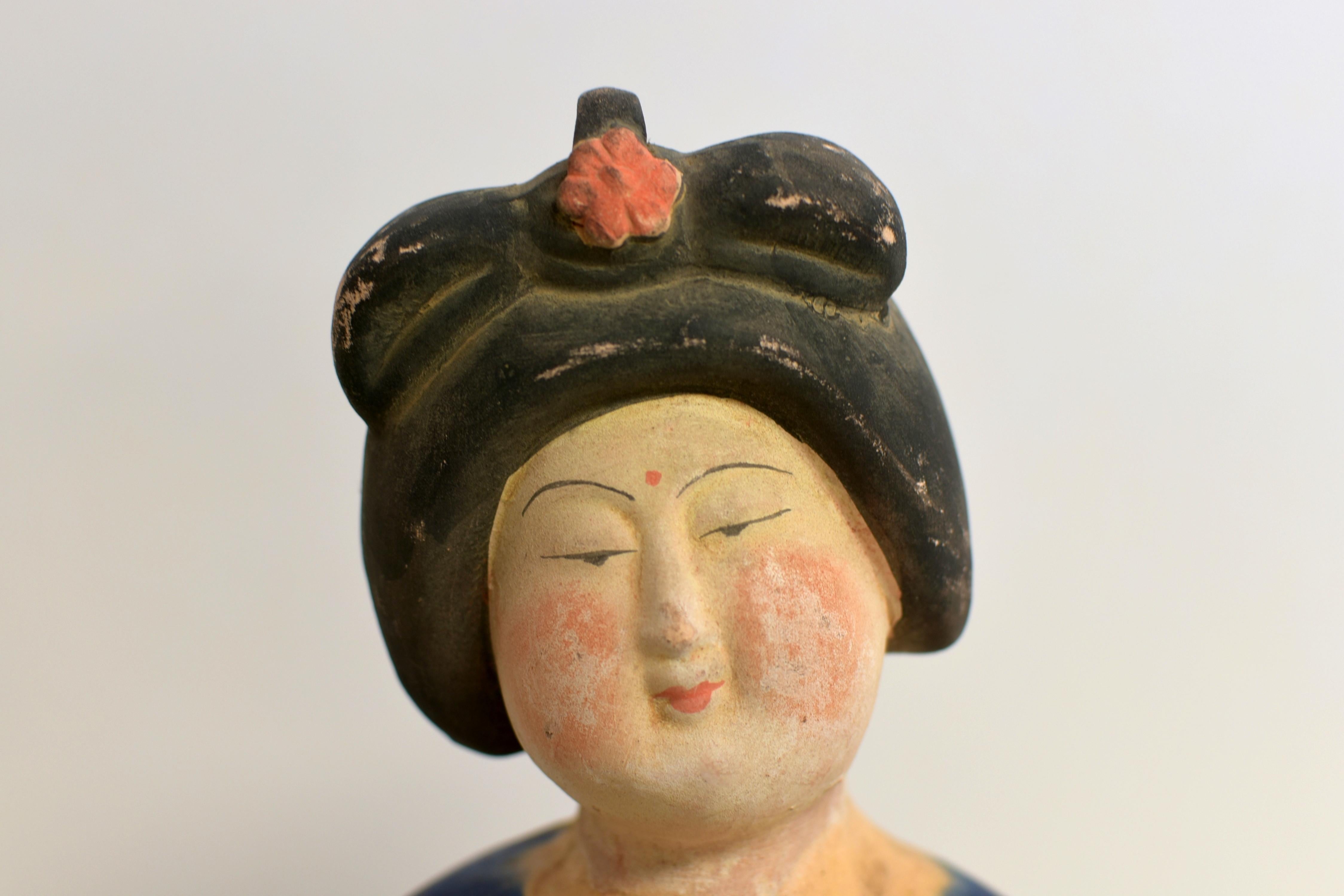 Tang Style Chinese Court Lady in Blue Dress For Sale at 1stDibs