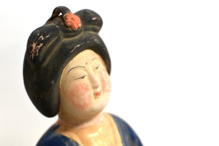 Tang Style Chinese Court Lady in Blue Dress For Sale at 1stDibs