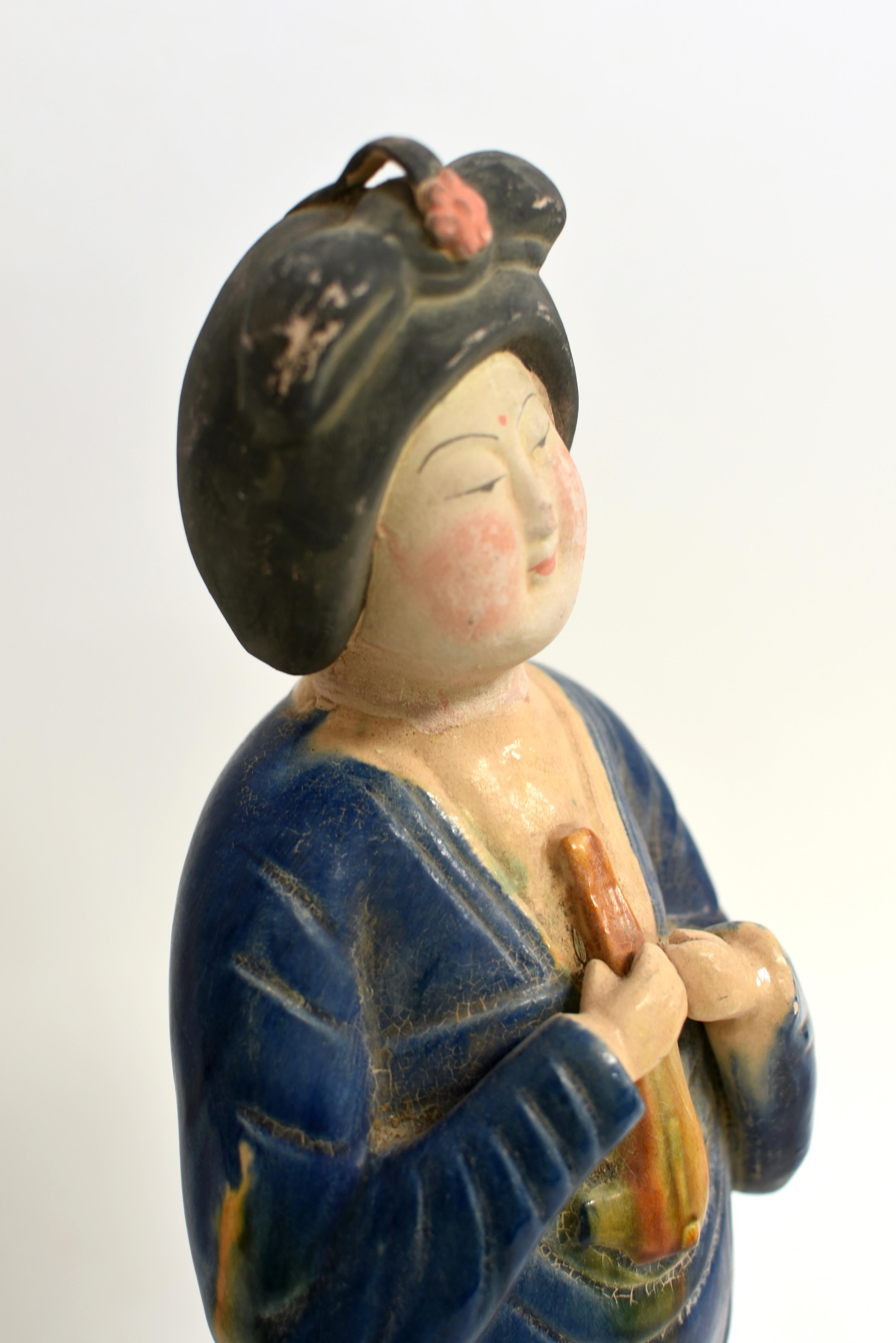 Tang Style Chinese Court Lady in Blue Dress For Sale at 1stDibs