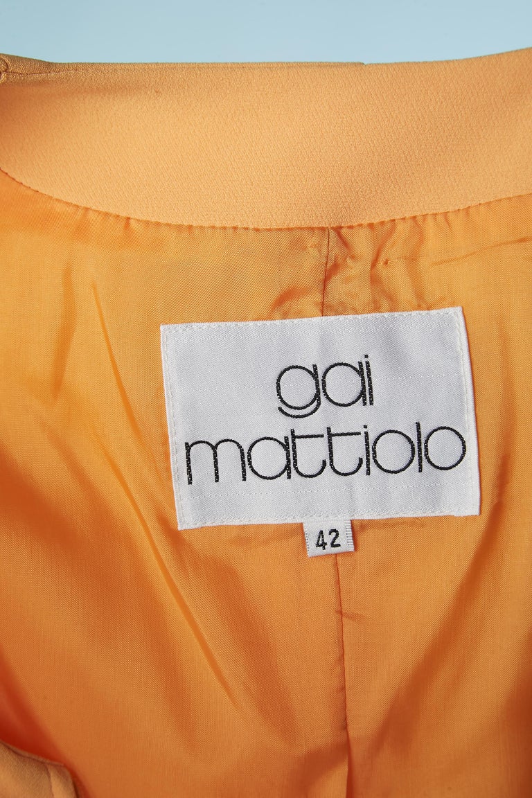 Tangerine crêpe evening top with zip and beaded work Gai Mattiolo For ...