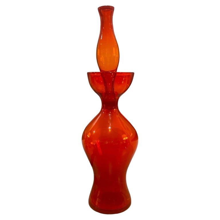 Tangerine Decanter by Blenko at 1stDibs