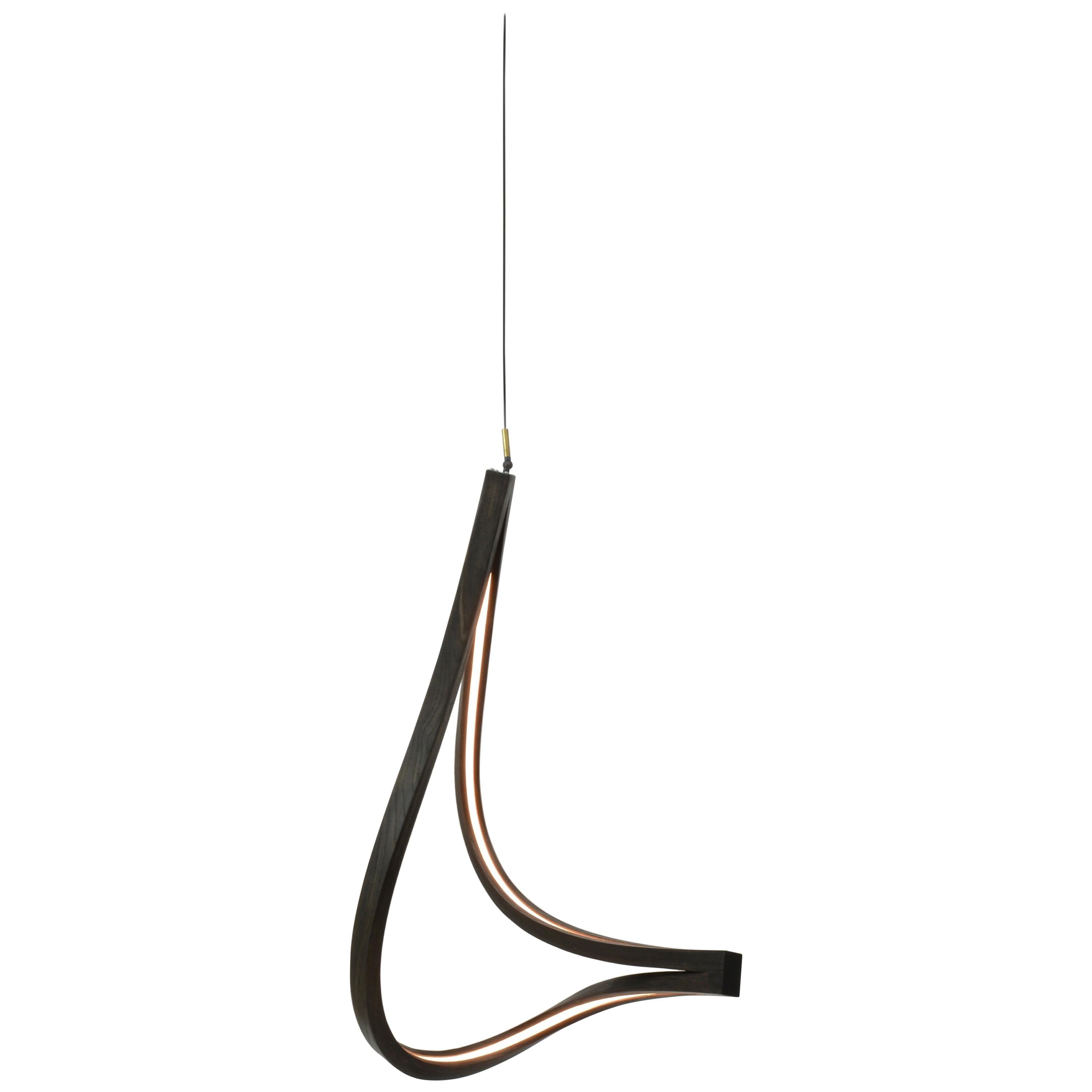 Tangle Curved Wooden Pendant Light With Warm LED Back-lit Glow at 1stDibs