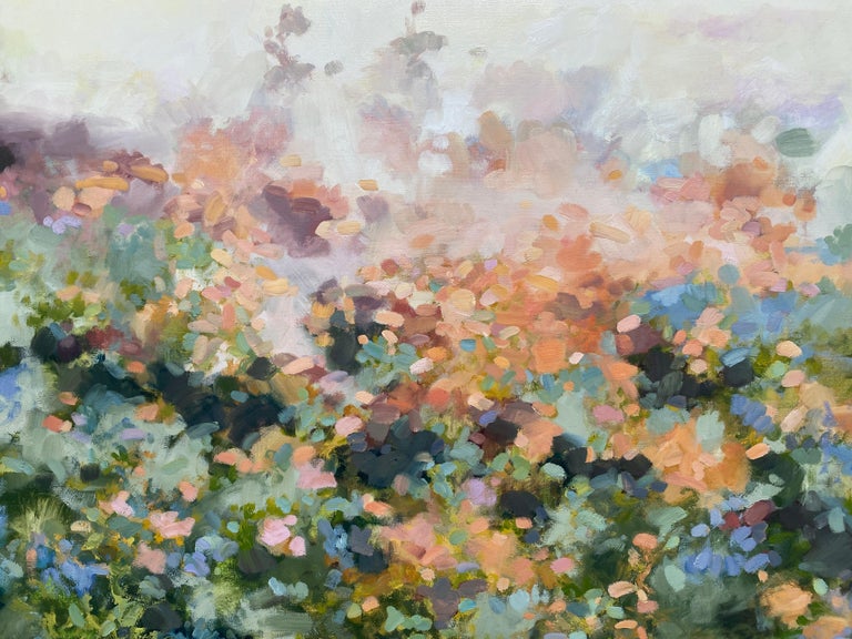 Tania Dibbs - Morning Drizzle, contemporary floral landscape oil ...