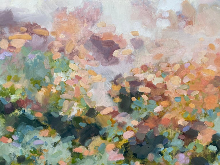 Tania Dibbs - Morning Drizzle, contemporary floral landscape oil ...