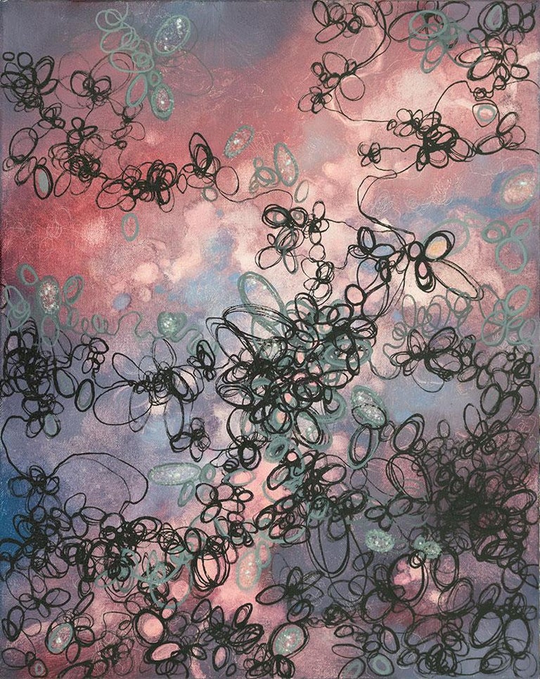 Tania Dibbs - "Nature Redefined", acrylic, glitter, ink, contemporary ...