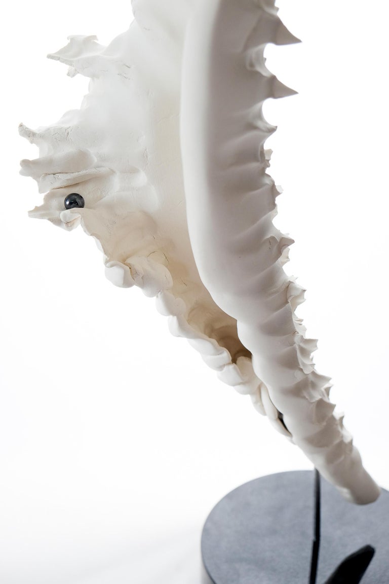 Tanis Saxby - Clay Abstract Sculpture: 'Oyster Shell' For Sale at 1stDibs