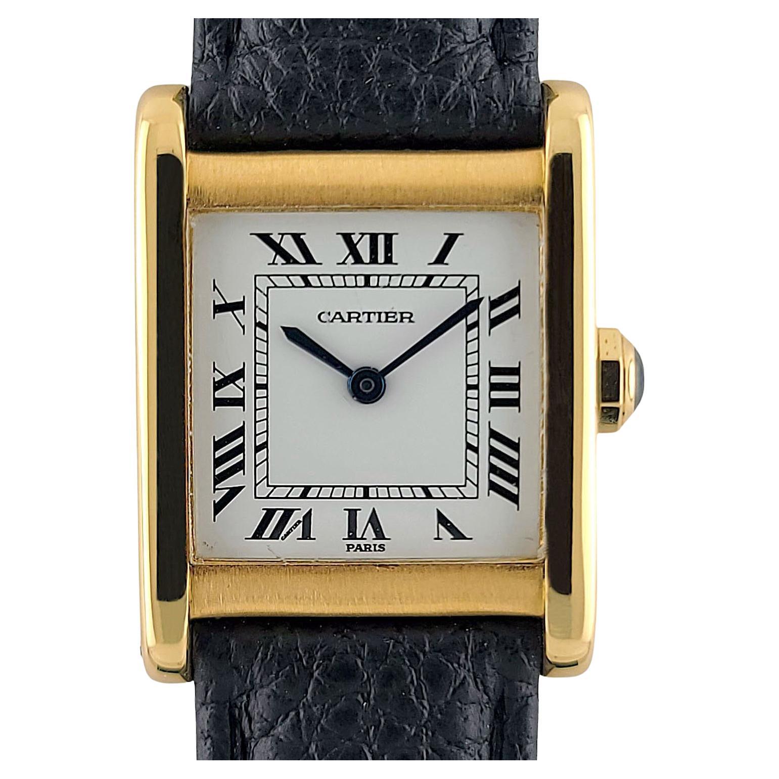 Tank Louis Cartier LC 78087 Medium MM 18k Gold 1973 + 18k Gold Folding ...