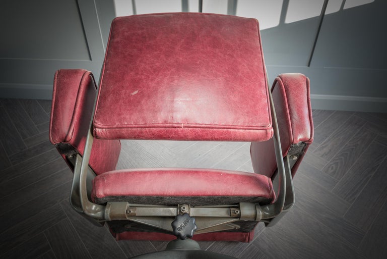 Tansad De Luxe v.26 Red Leather Office Chair For Sale at 1stDibs