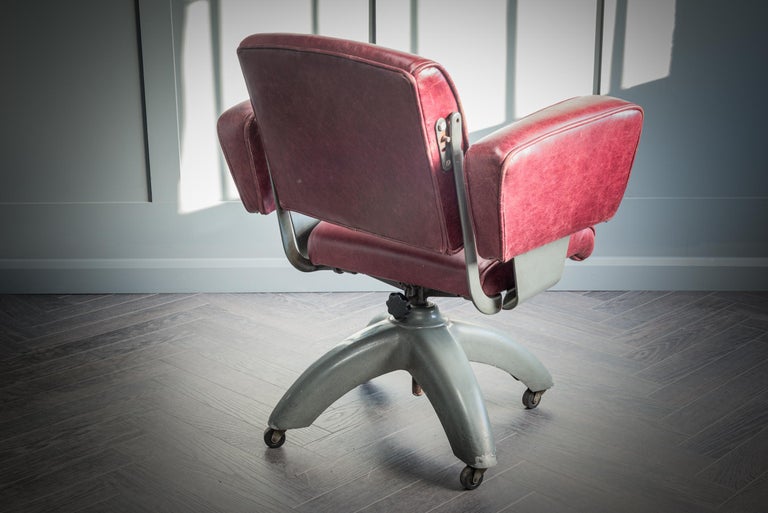 Tansad De Luxe v.26 Red Leather Office Chair For Sale at 1stDibs