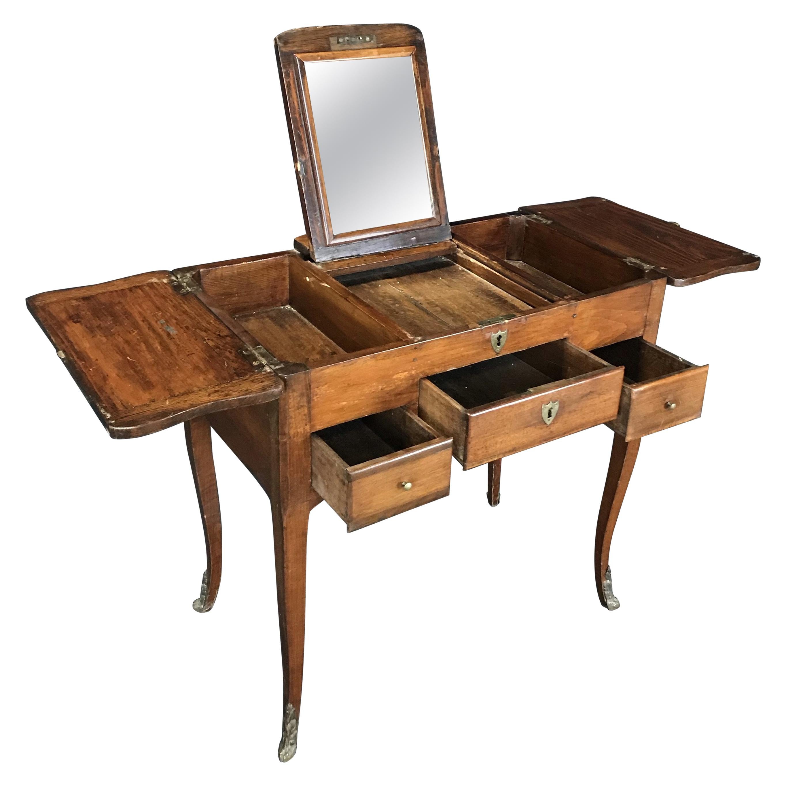 French, 18th Century Fruitwood Ladies Dressing Bedroom Table at 1stDibs