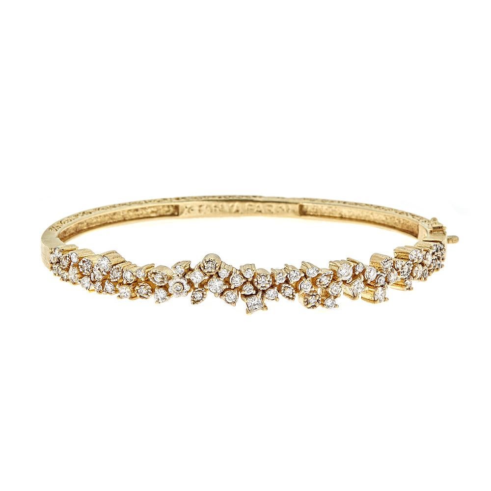 Tanya Farah 18K Diamond Confetti Cluster Bangle For Sale at 1stDibs