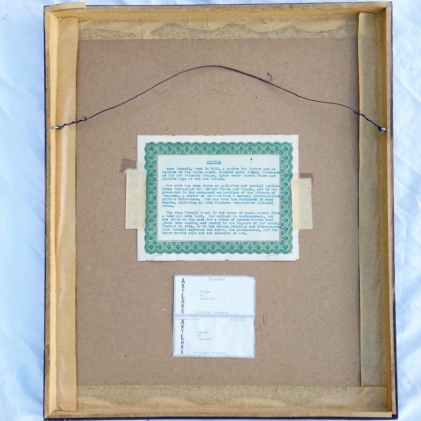 Tanya, Framed and Signed Lithograph 146/150 by Joan Purcell For Sale at ...