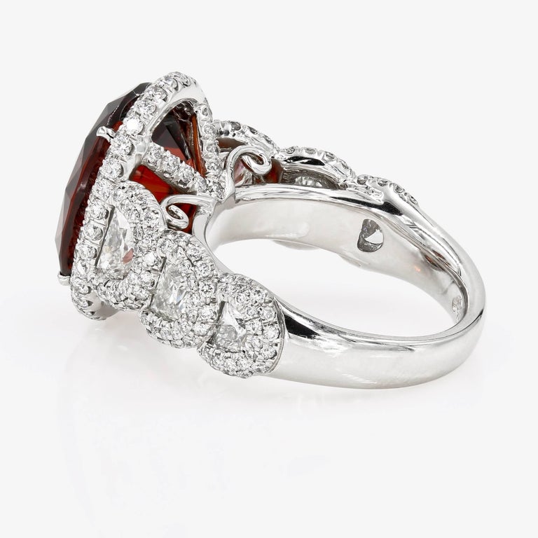 Tanzanian Malaya Garnet and Diamond Ring in Platinum at 1stDibs ...