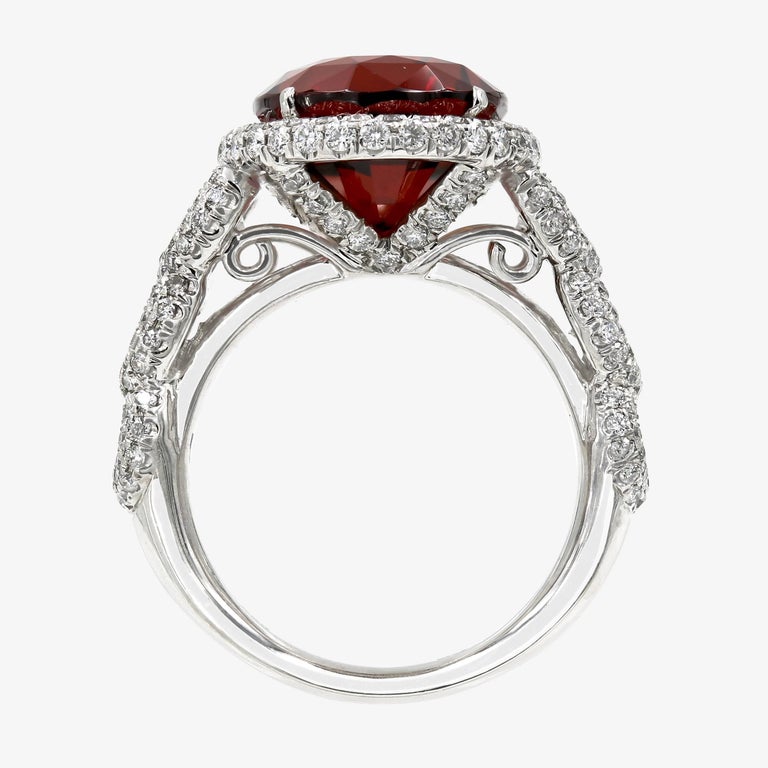 Tanzanian Malaya Garnet and Diamond Ring in Platinum at 1stDibs ...
