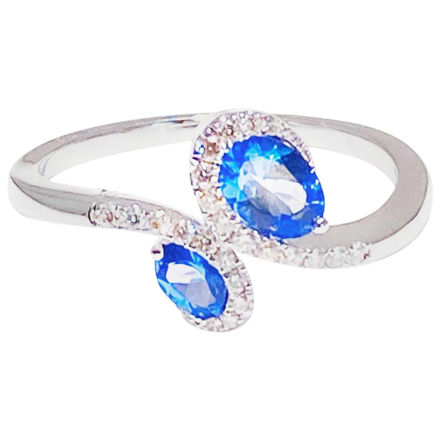 Periwinkle Tanzanite and Diamond Ring in 18 Karat White Gold For Sale ...
