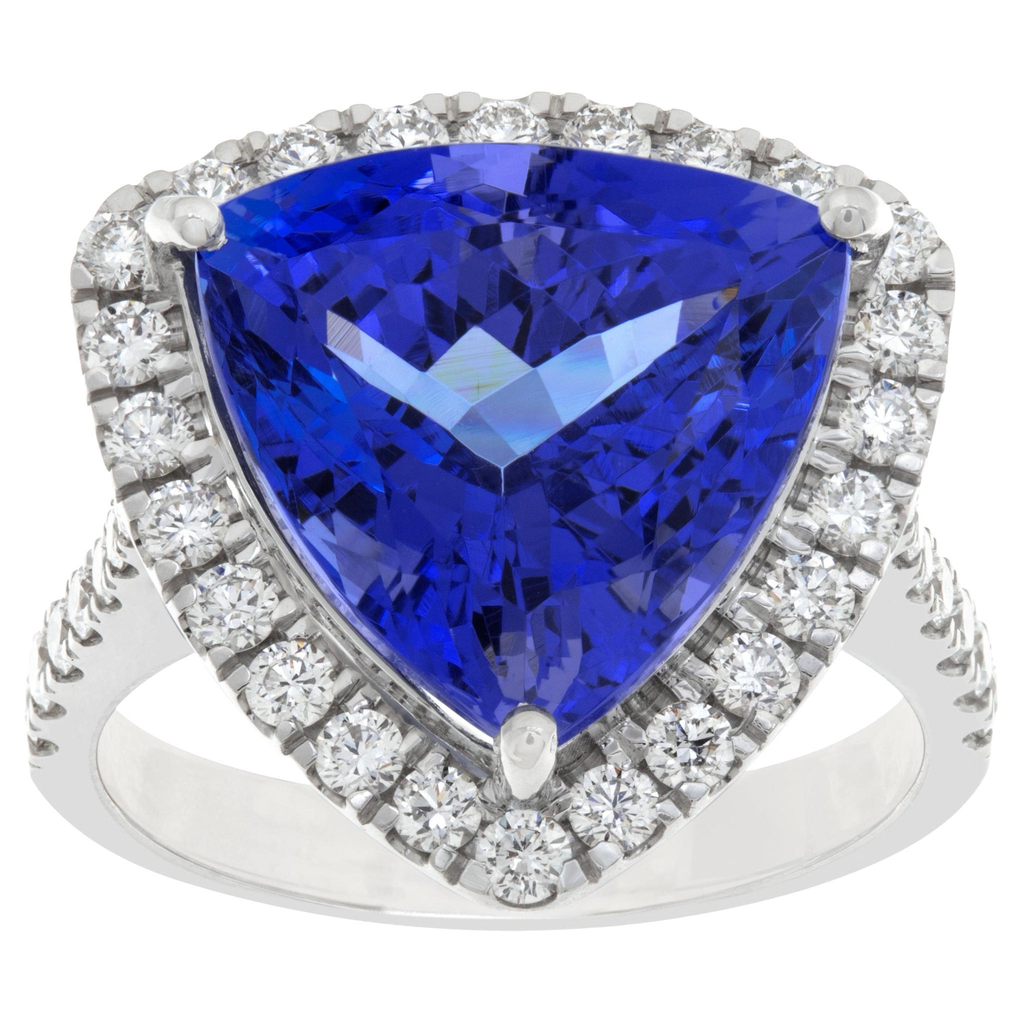 African Tanzanite and Diamond Ring in 18k at 1stDibs