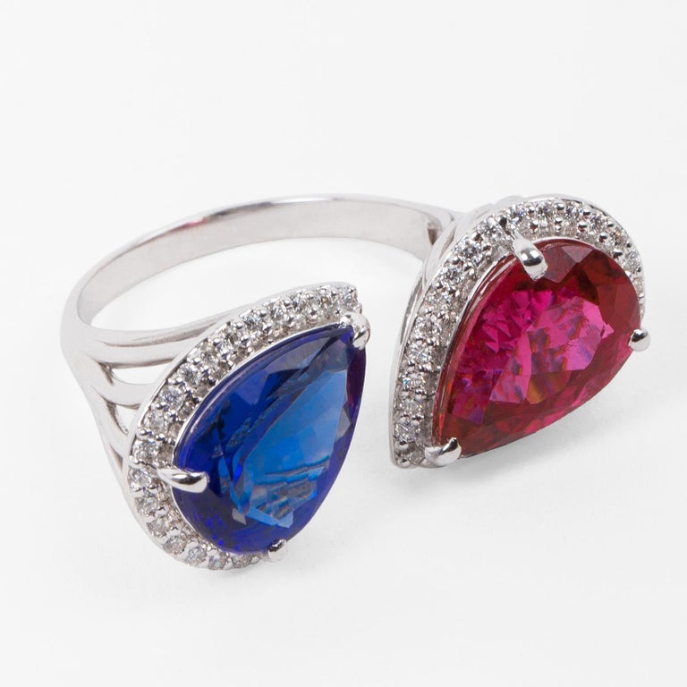 Tanzanite and Rubellite Ring For Sale at 1stDibs