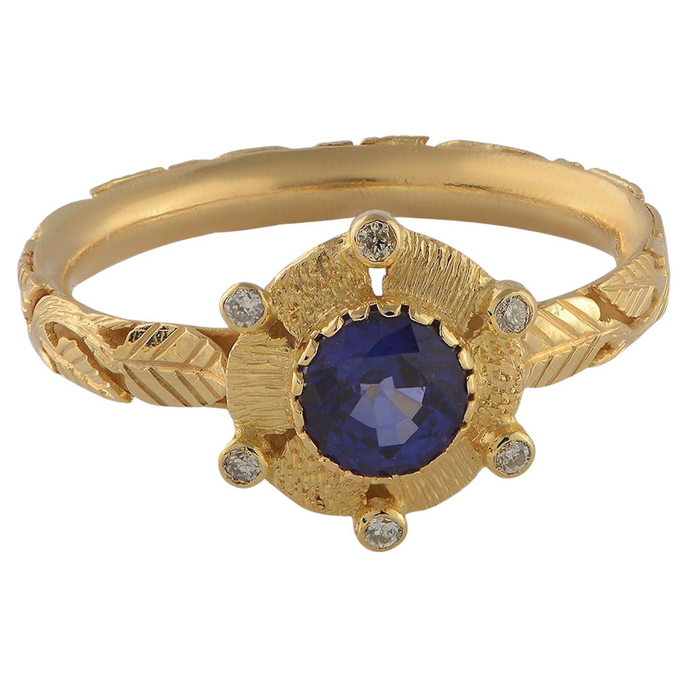 Customizable Tanzanite and Diamonds Statement Ring in 18k Solid Gold ...