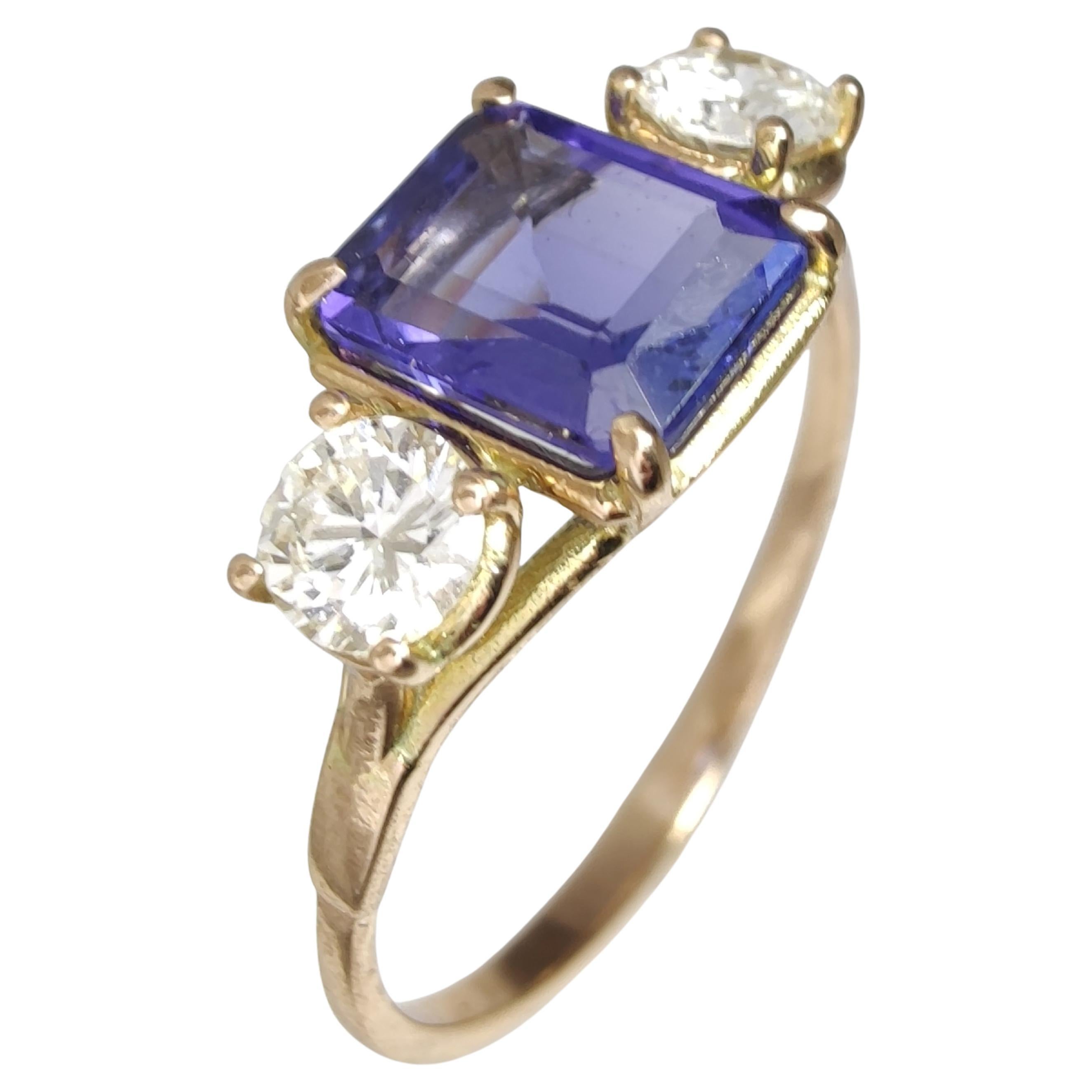 Tanzanite Diamond Ring Certified Handmade Jewelry Women 14K Gold ...